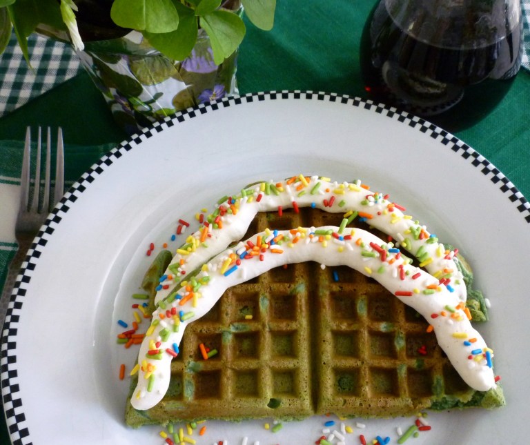 Green Velvet Waffles | SWEET SIMPLE STUFF